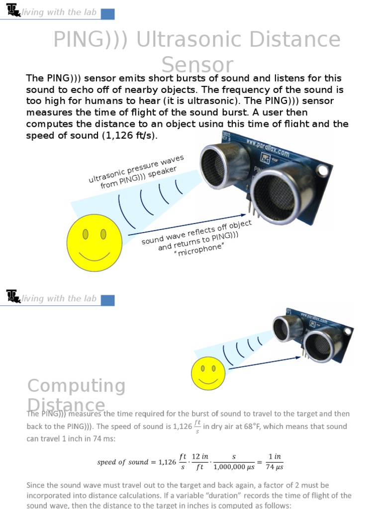 PING) ) ) Ultrasonic Distance Sensor: Onic P Ressu Re Wa Ves Ping ...