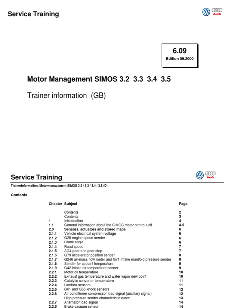 Sistemul SIMOS 3.4 Motor ALZ | PDF | Throttle | Fuel Injection