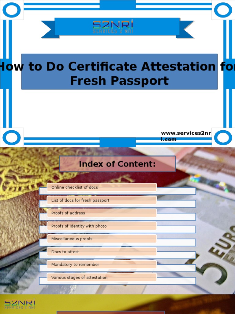 How To Do Certificate Attestation For Fresh Passport | PDF | Identity ...