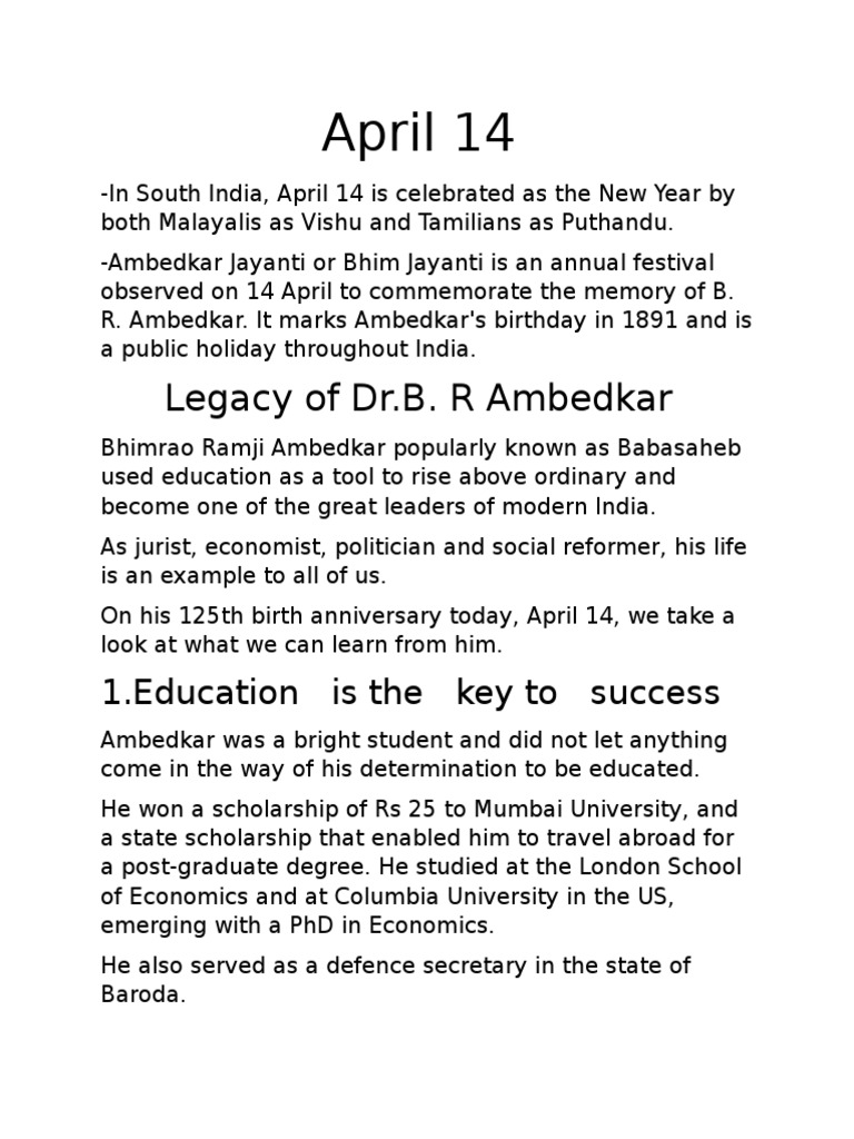 Celebrating Ambedkar Jayanti: Recognizing B.R. Ambedkar's Legacy of ...