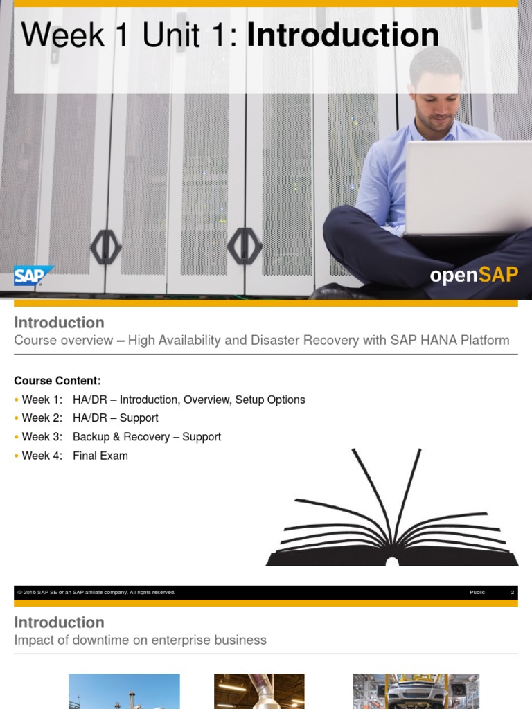 openSAP hshd1 Week1 All Slides PDF | PDF | Backup | Replication (Computing)