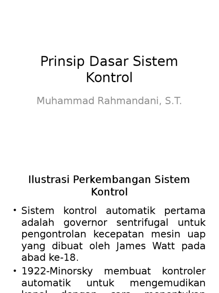 Prinsip Dasar Sistem Kontrol | PDF