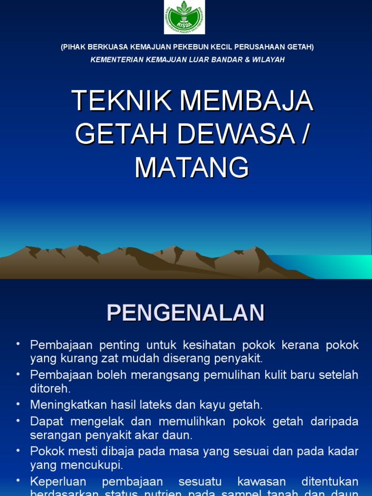 Pembajaan Getah Matang | PDF