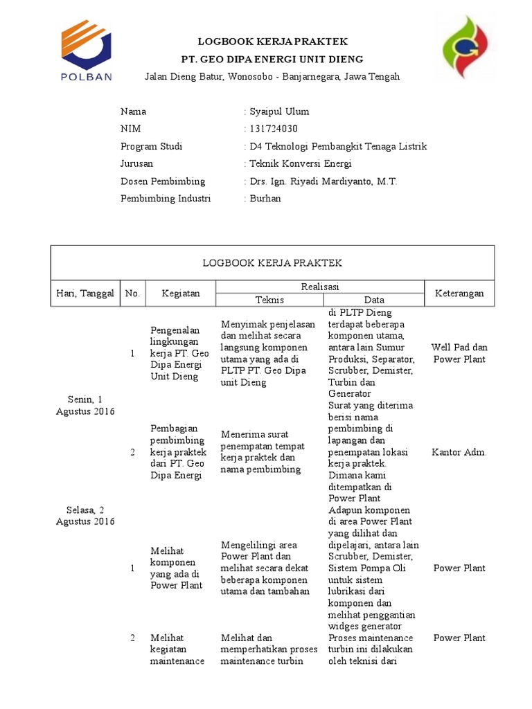 Jurnal Mingguan PKL | PDF