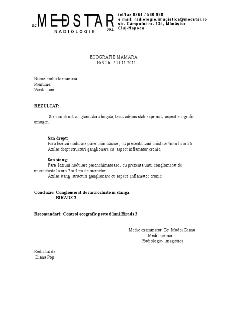 Ecografie Mamara | PDF