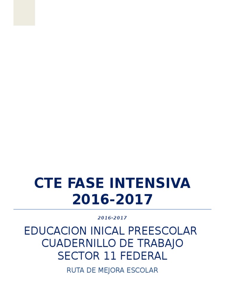 Cuadernillo Cte Fase Intensiva | PDF | Plan de estudios | Aprendizaje