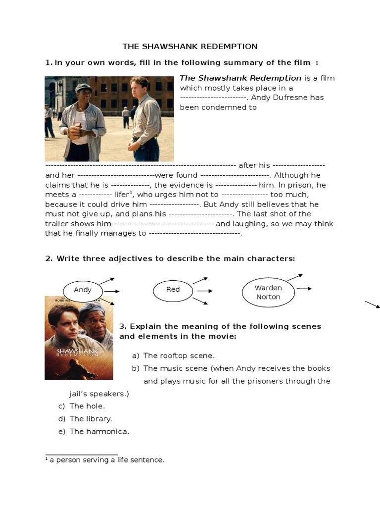 The Shawshank Redemption WORKSHEET | PDF