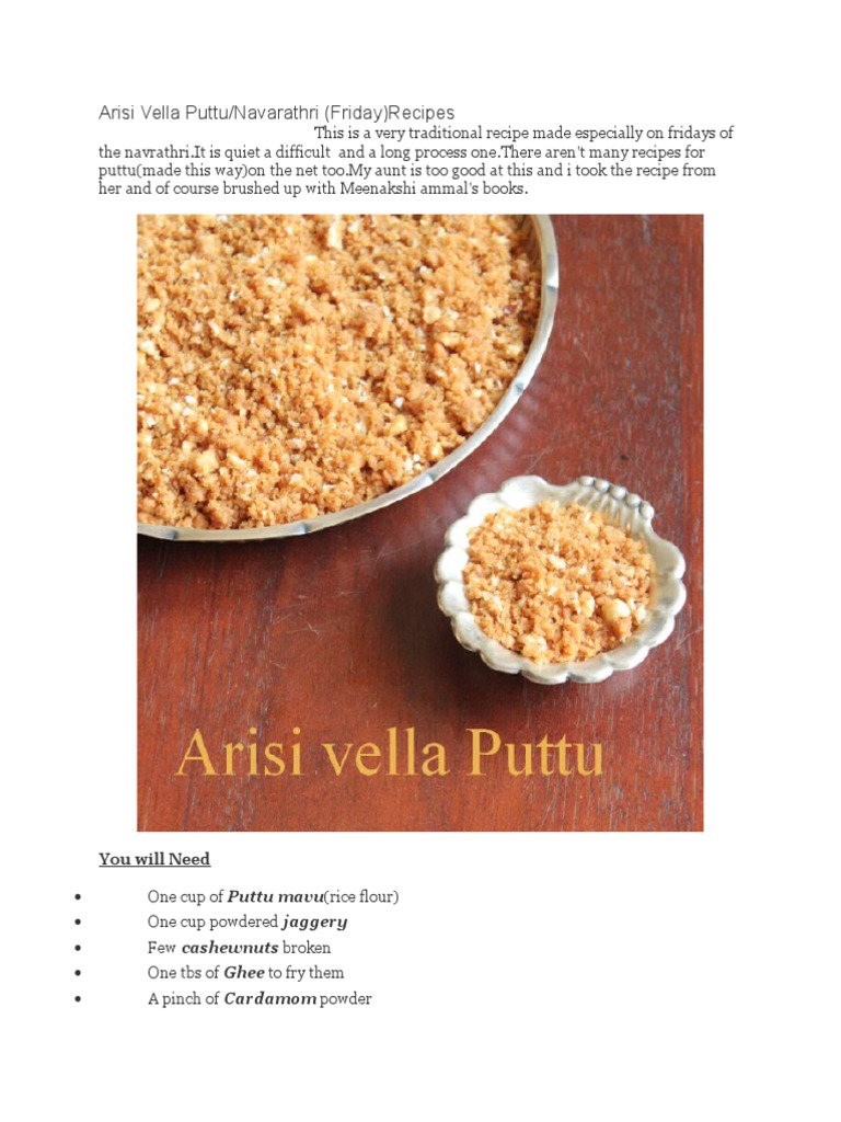 Arisi Vella Puttu | PDF