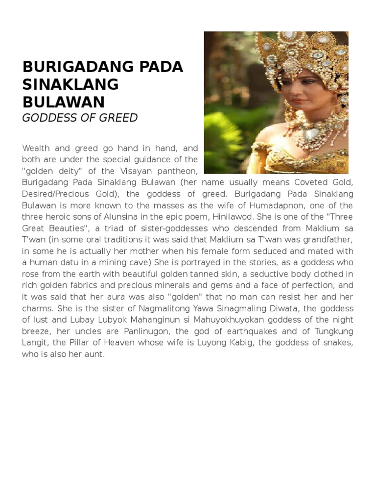 Burigadang Pada Sinaklang Bulawan | PDF | Goddess | Deities