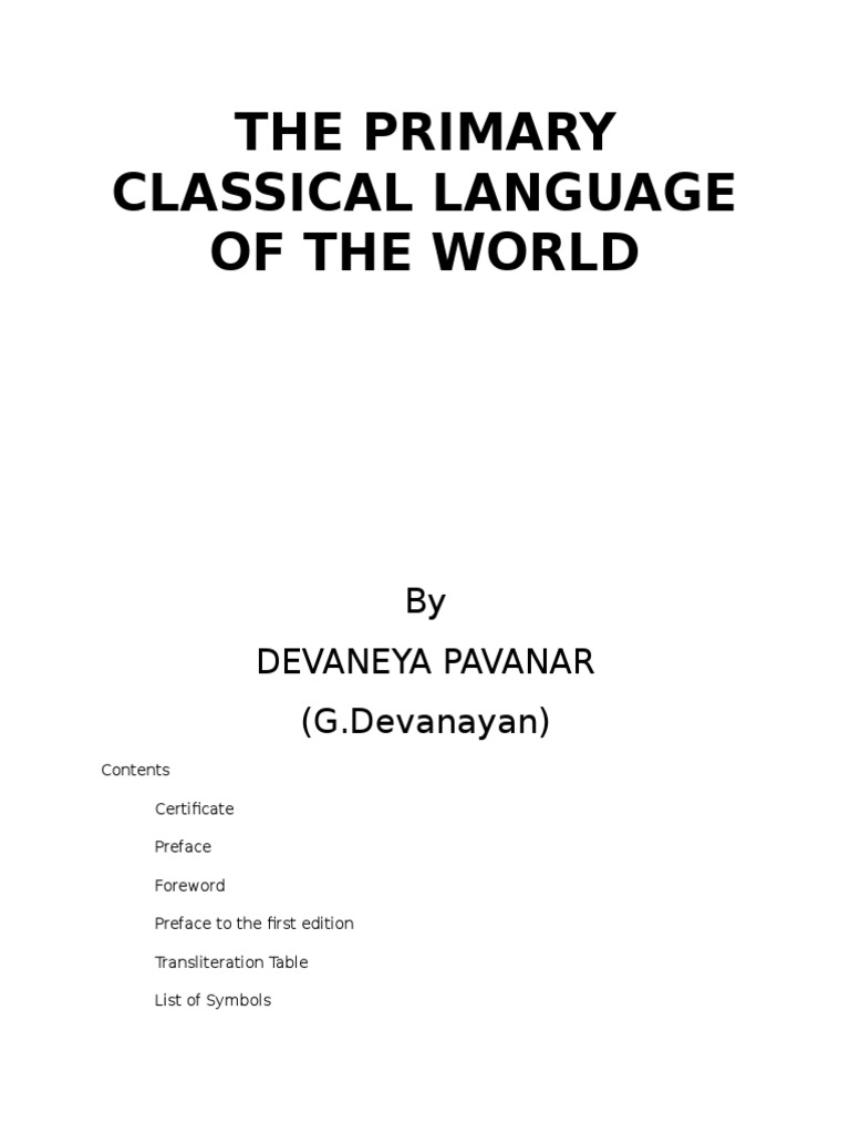 The Primary Classical Language of The World | PDF | Linguistics | Languages