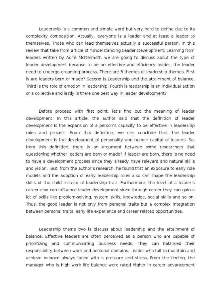 Understanding Leader Development | PDF | Leadership | Metaphysics Of Mind