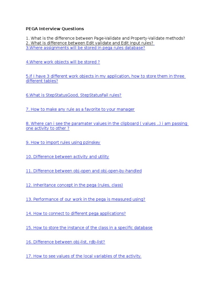 PEGA Interview Questions | PDF | Java Script | Object (Computer Science)
