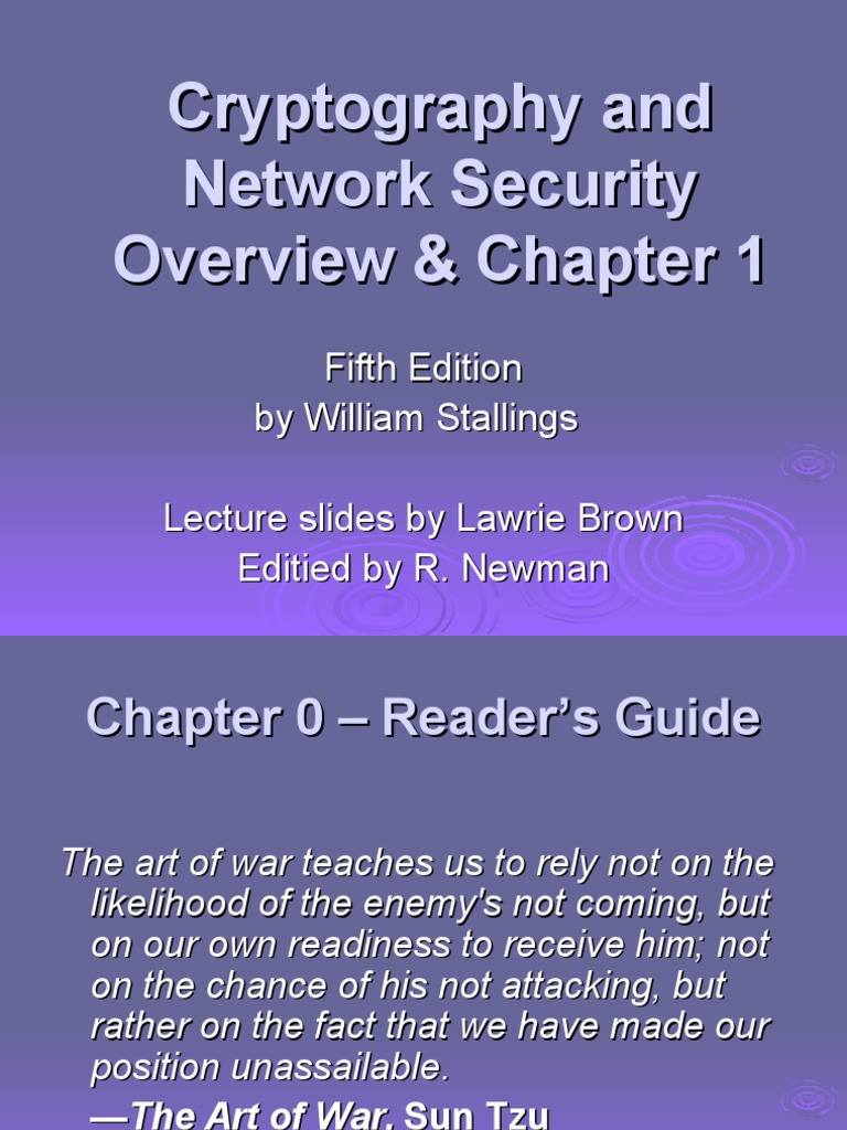 Cryptography and Network Security Overview & Chapter 1 | PDF | Computer ...