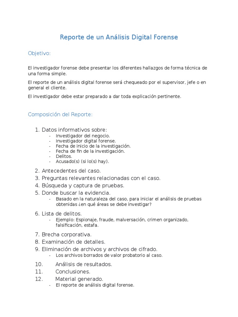 Ejemplo Informe de Un Análisis Digital Forense