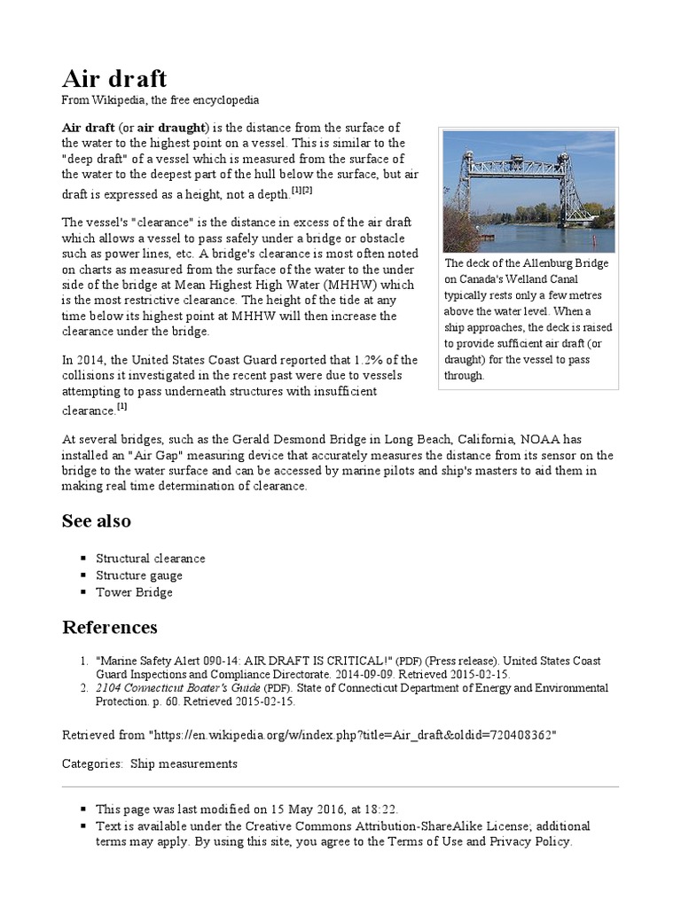 Understanding Air Draft in Shipping | PDF