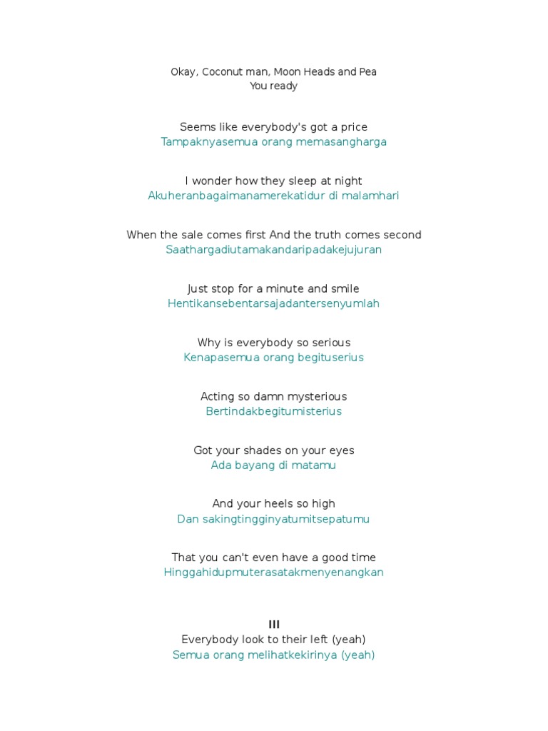 Okay, Coconut Man, Moon Heads and Pea You Ready | PDF | Leisure ...