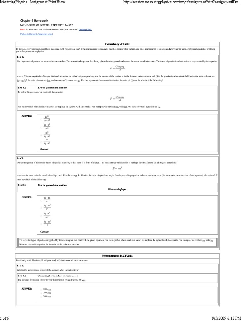 Mastering Physics: Units and Conversions | PDF | Units Of Measurement ...