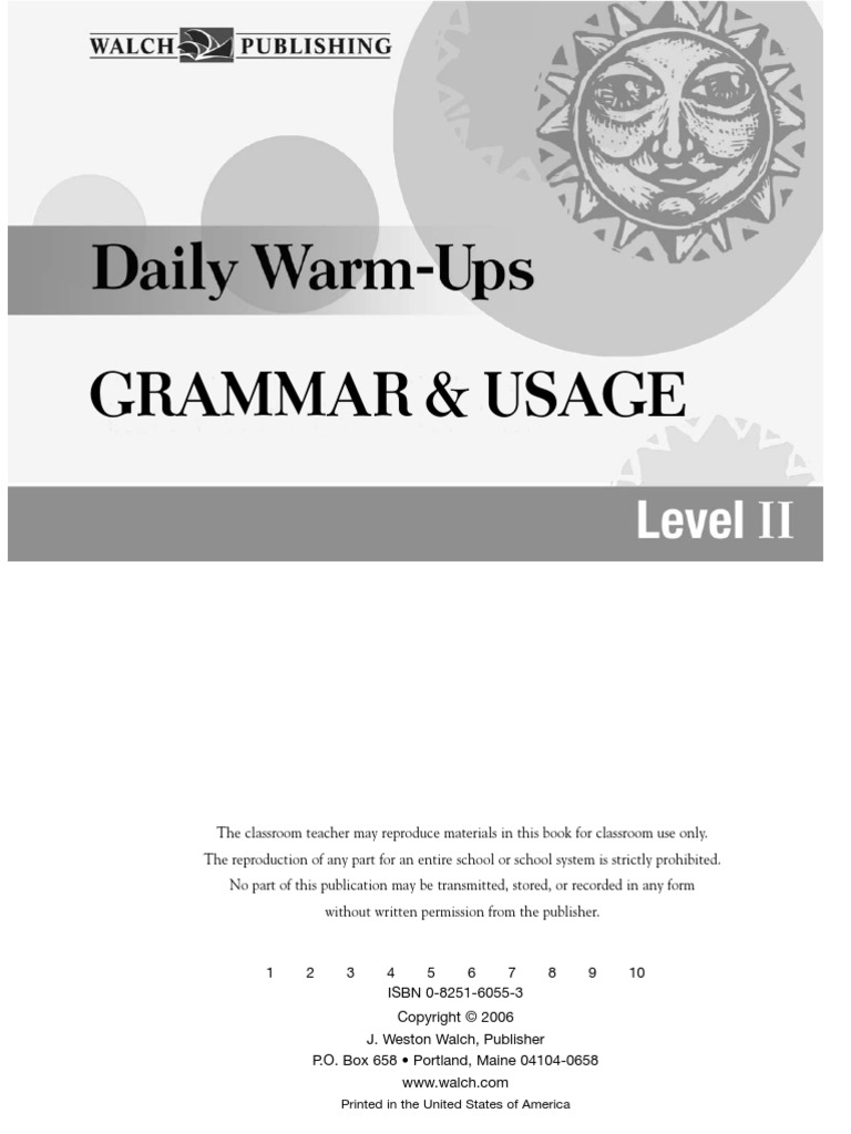 Daily Grammar Warm-Ups | PDF | Adverb | Adjective