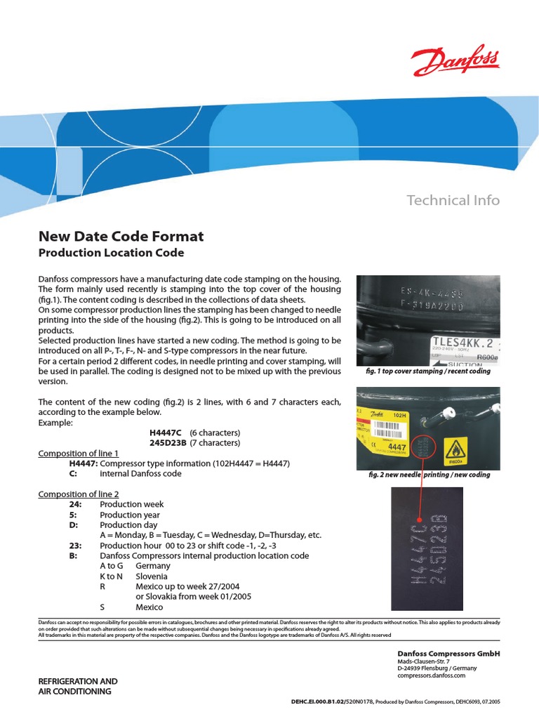 Danfoss Date Code Format | PDF | Computing | Computing And Information ...