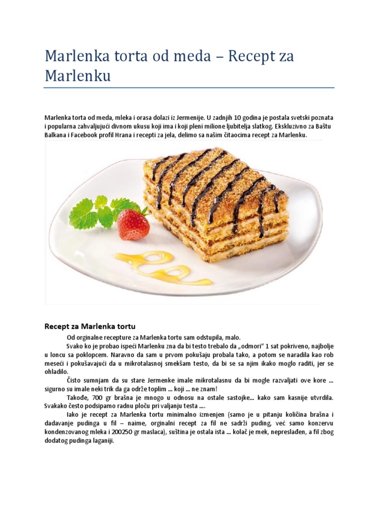 Marlenka Torta Od Meda | PDF