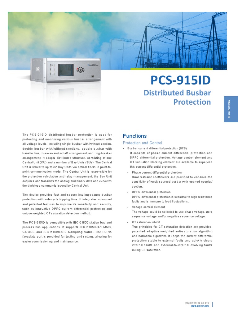Flyer - PCS-915ID Distributed Busbar Protection | PDF | Relay ...