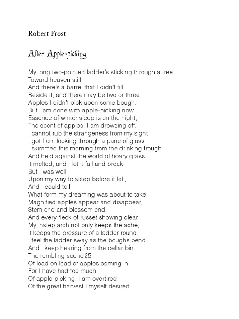 After Apple-Picking | PDF
