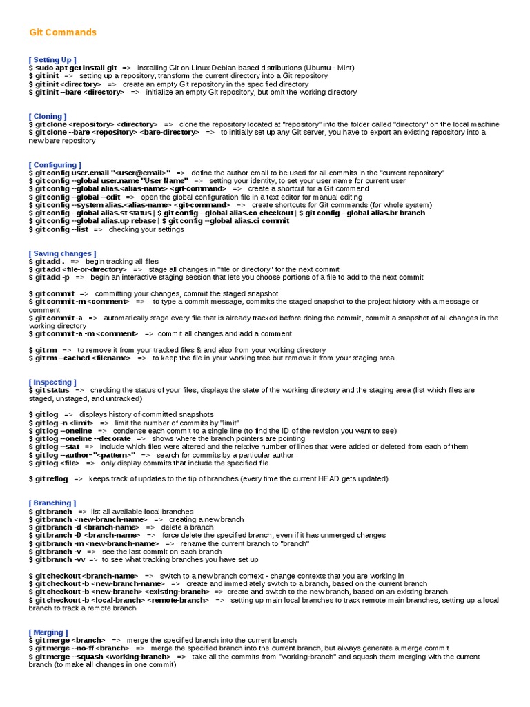 Git Commands: New Bare Repository | PDF | Directory (Computing ... Git Commands: New Bare Repository | PDF | Directory (Computing ...