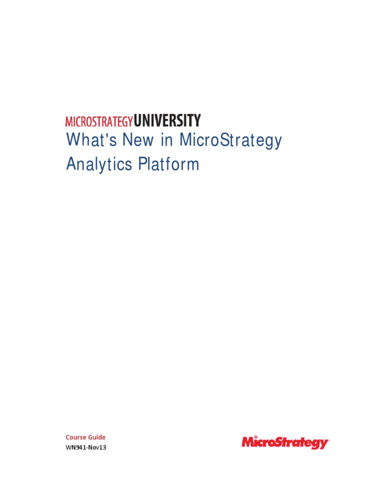 What's New in MicroStrategy Analytics Platform - v941 PDF | PDF | Ios ...