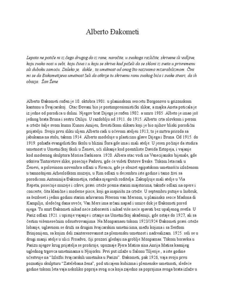 Alberto Đakometi | PDF