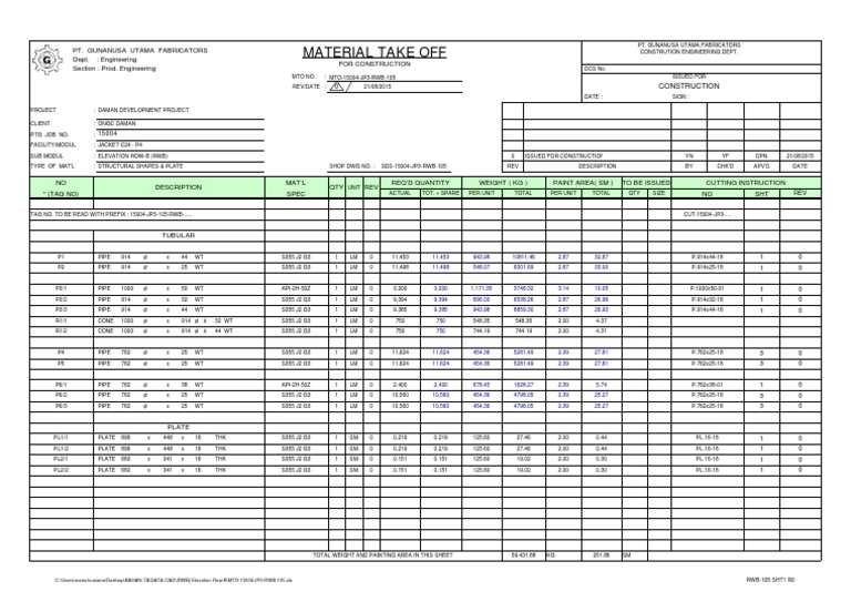 Material Take Off: Construction | PDF | Technology & Engineering