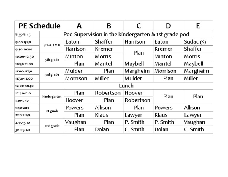 Pe Schedule | PDF | Social Science | Religion & Spirituality