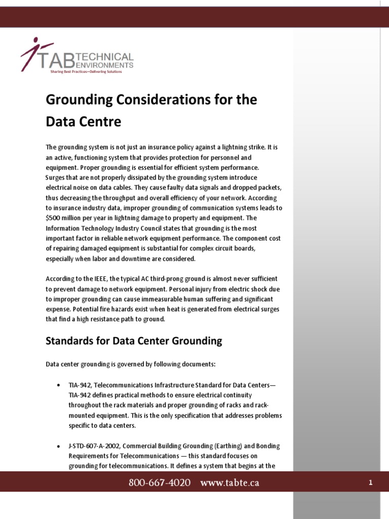 Data Center Rack Grounding