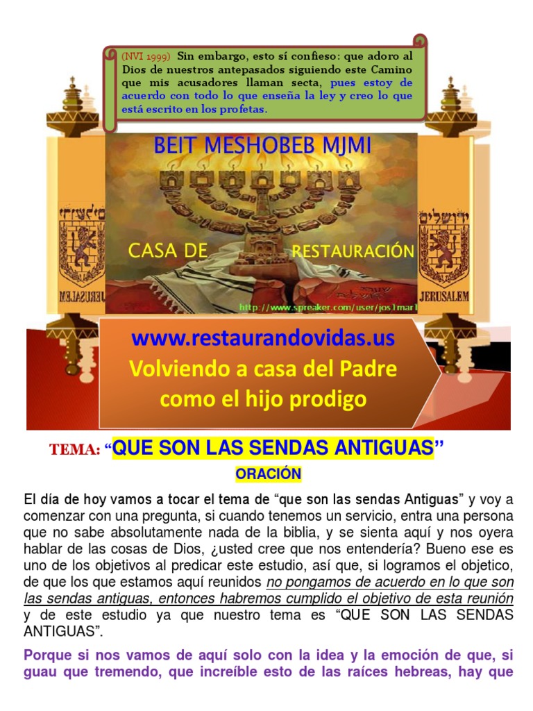 01 Que Son Las Sendas Antiguas | PDF | Moisés | Jesús