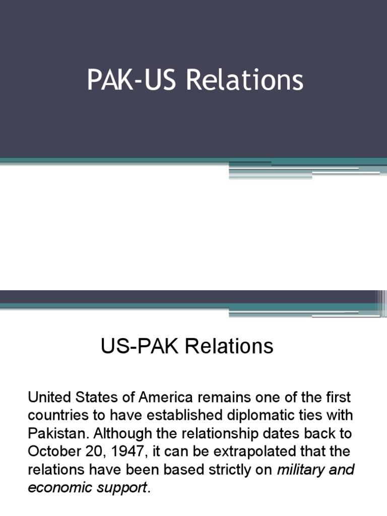 Pak Us Relation | PDF | International Relations | Government Of Pakistan