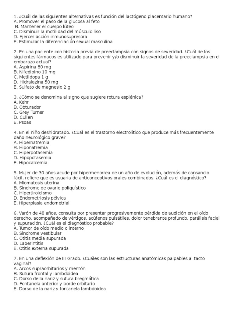 Examen Residencia 2 Pdf Especialidades Medicas Ciencias De La Salud 