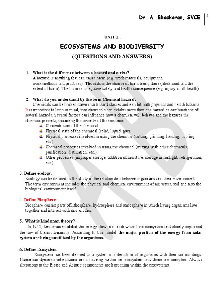 EVS Questions and Answers - 2 Marks | PDF | Food Web | Ecosystem