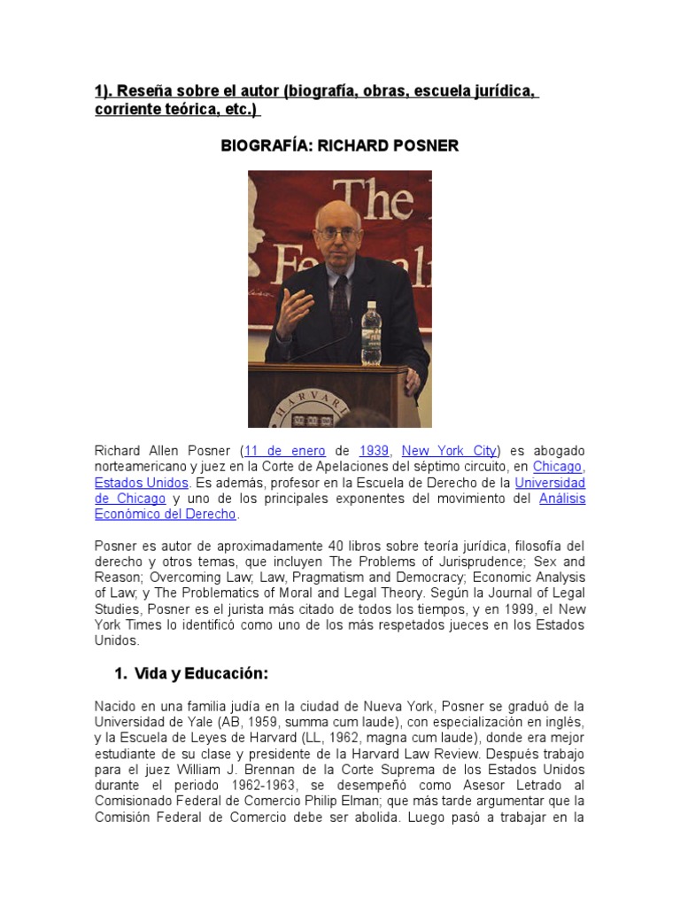 Biografia de Richard Posner | Descargar gratis PDF | Matrimonio | Gobierno
