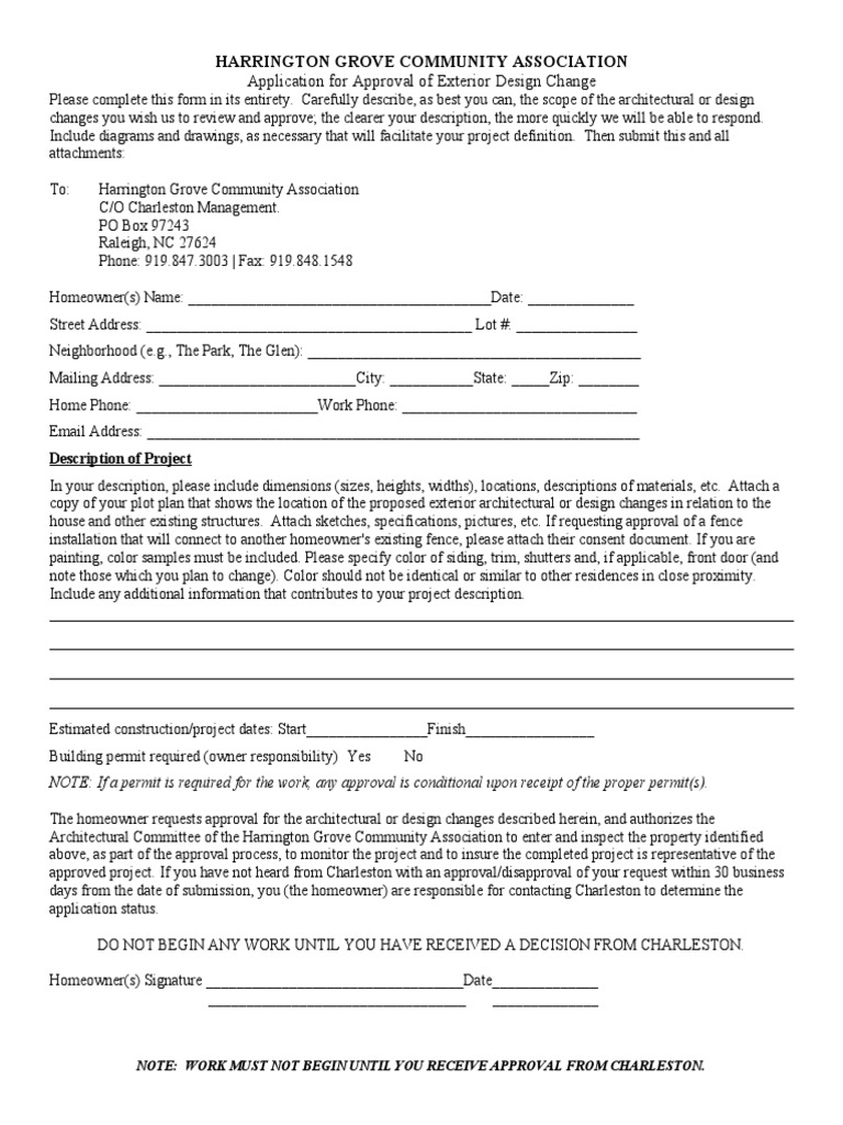 Exterior Design Change Application | PDF | Business