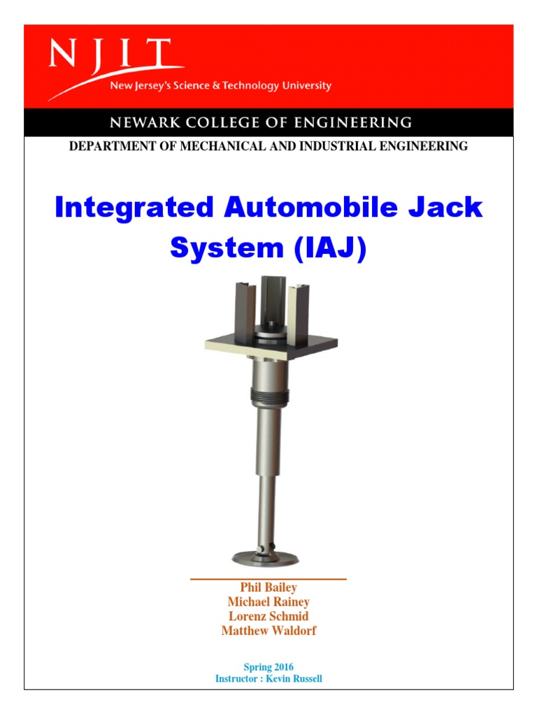 Integrated Automobile Car Jack (IAJ) | PDF | Valve | Vehicle Technology