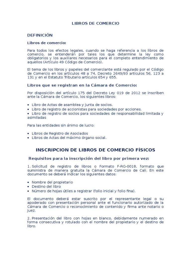 Libros de Comercio: Requisitos y Tipos | PDF | Contador | Gobierno