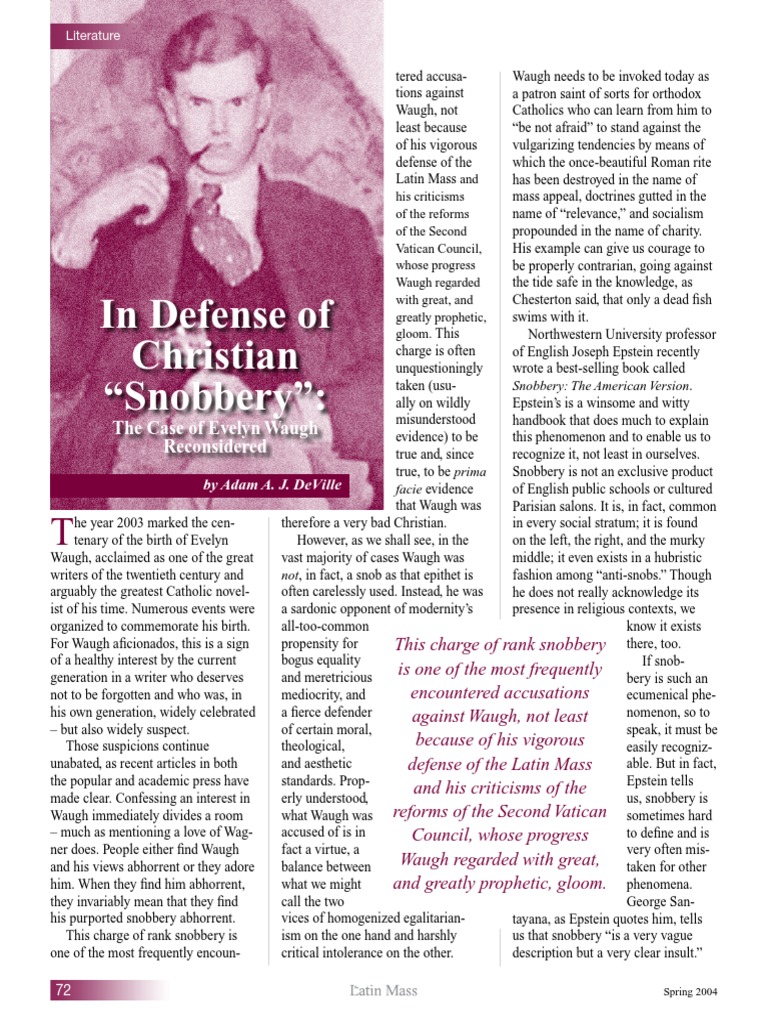 Evelyn Waugh and Snobbery | PDF | Mass (Liturgy) | Eastern Orthodox Church