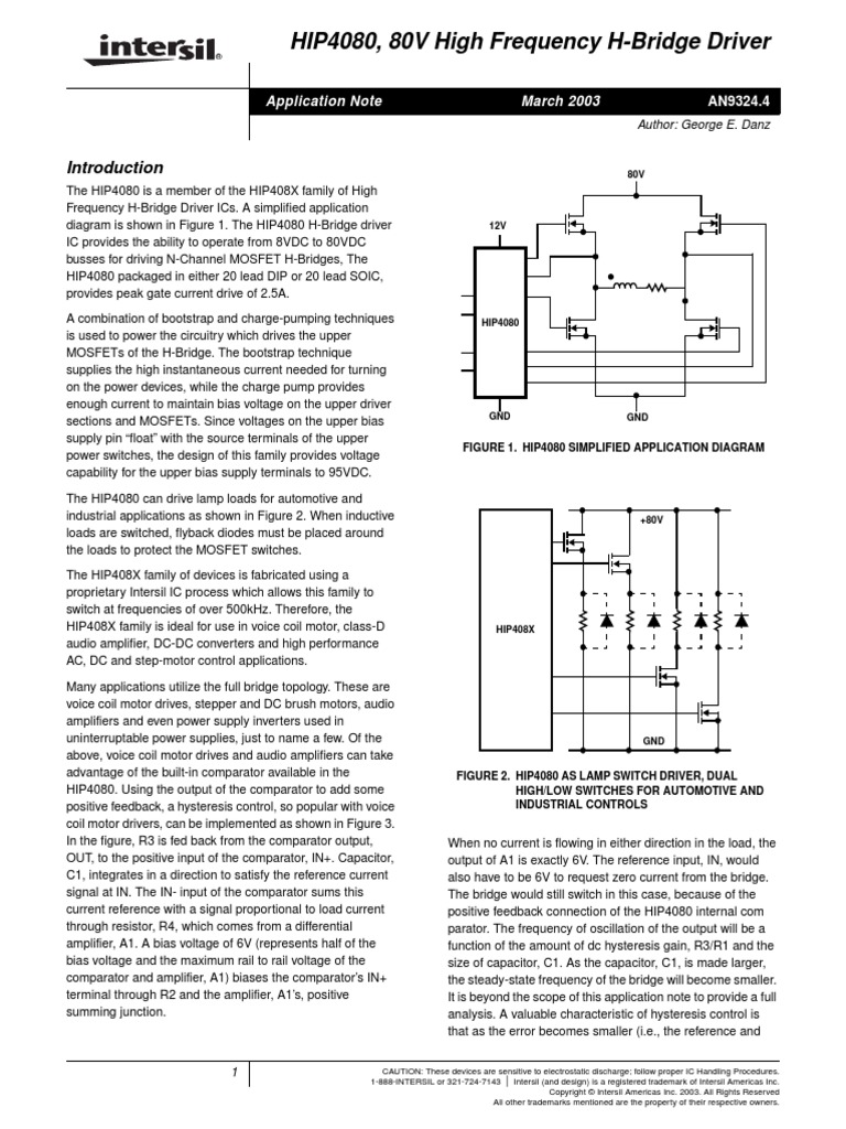 An9324 HIP4080 | PDF | Mosfet | Capacitor