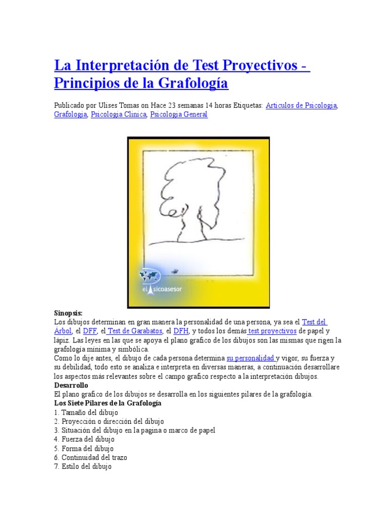 La Interpretación de Test Proyectivos | PDF | Grafología | Dibujo