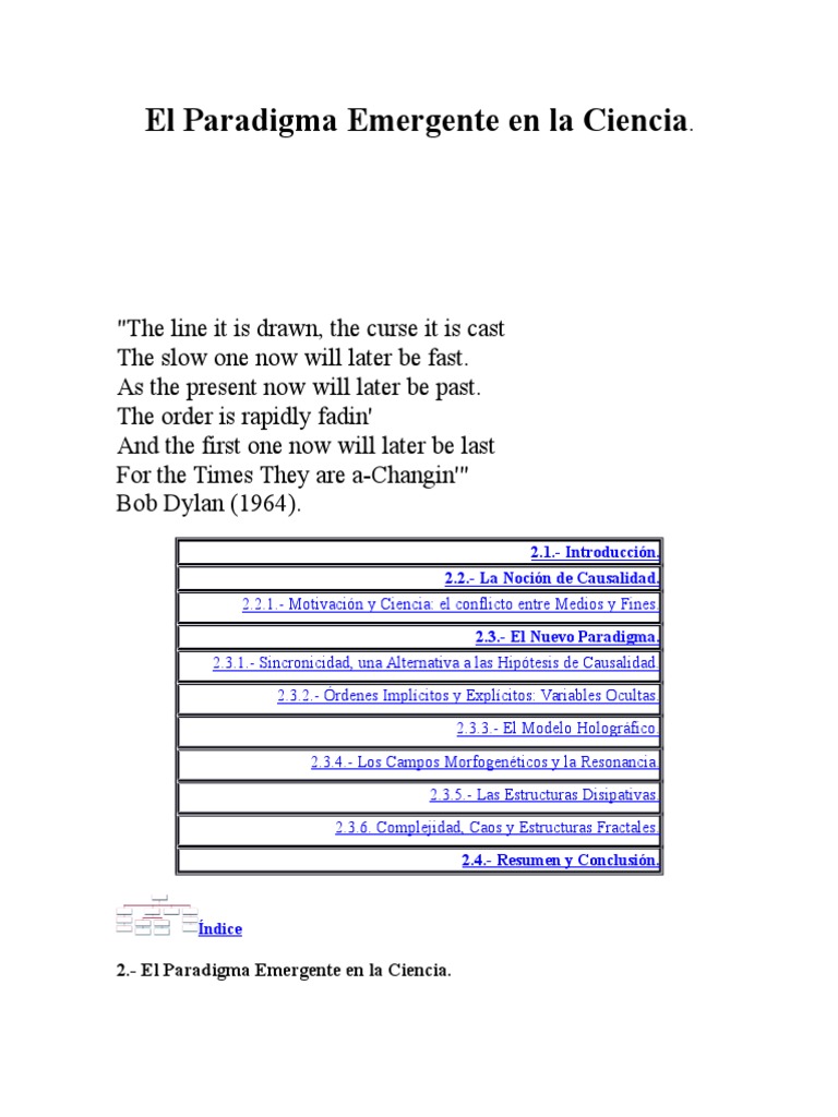 El Paradigma Emergente en La Ciencia | PDF | Sincronicidad | Teoría