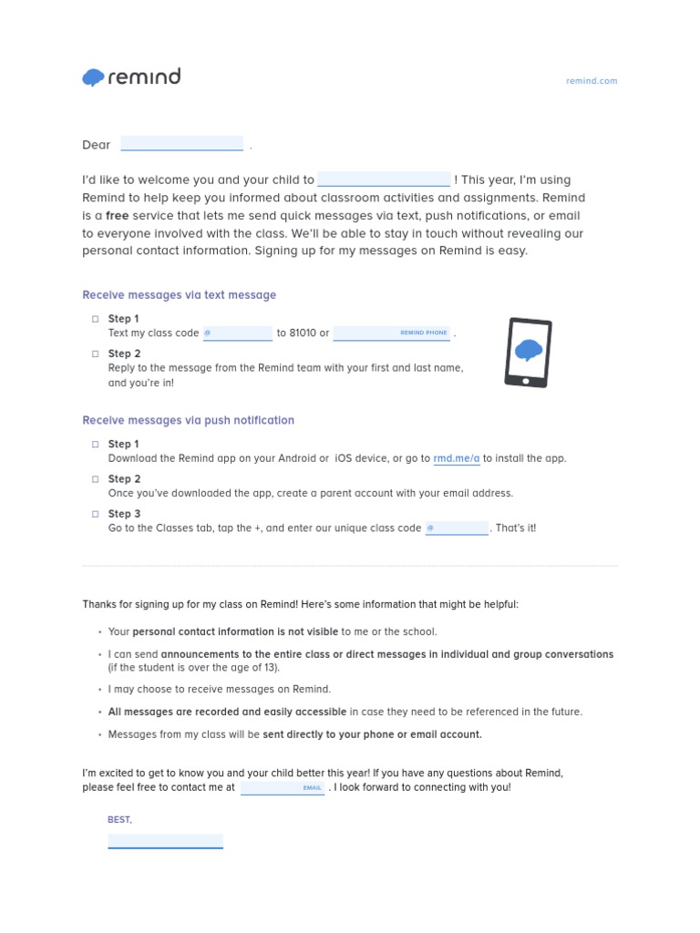 Parent Guide to Using Remind App | PDF | Career & Growth