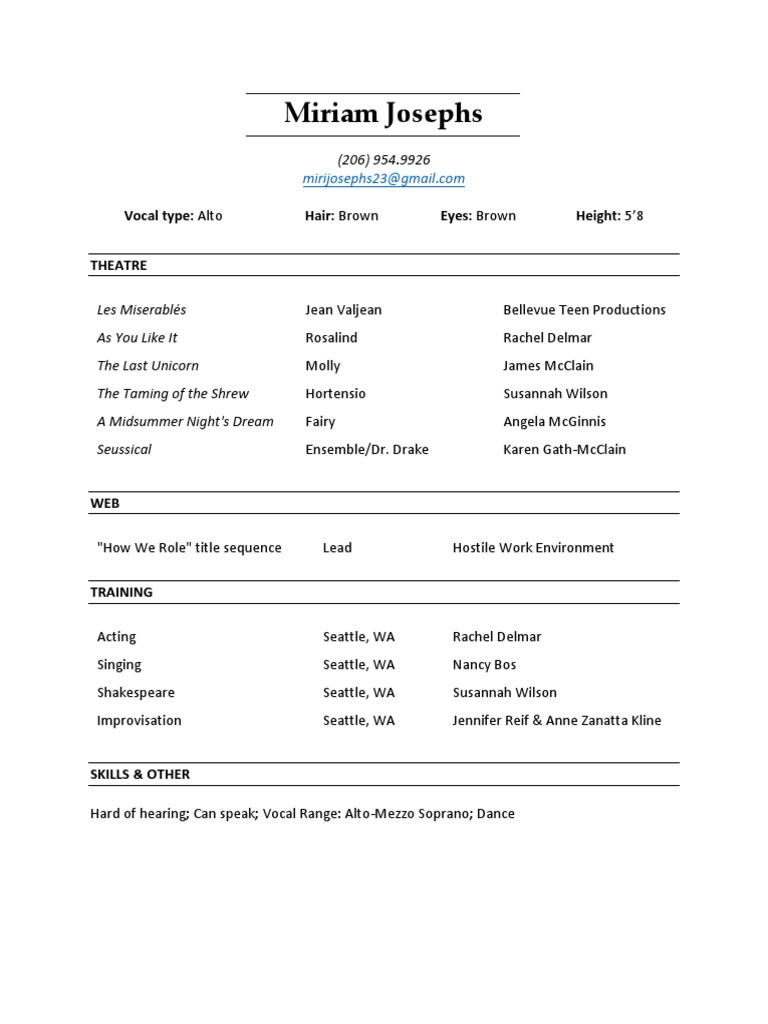 Miriam Josephs Resume | PDF