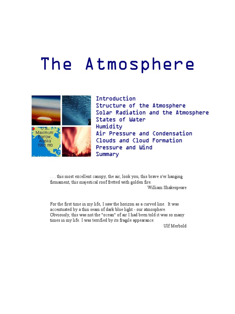 The Atmosphere Notes Kean University | PDF | Atmosphere Of Earth | Humidity