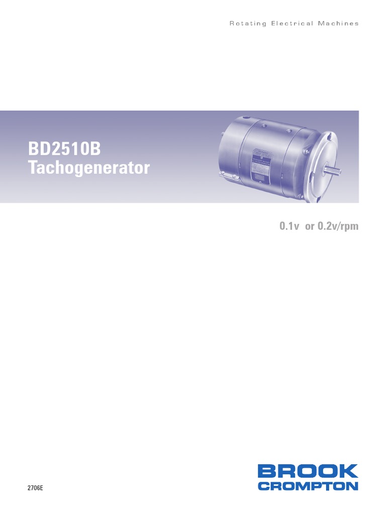 Datasheet Tachogenerator | PDF | Electric Generator | Voltage