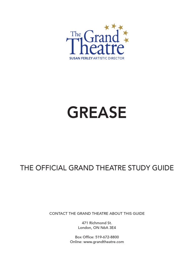 Grease Study Guide | PDF | Performing Arts | Entertainment