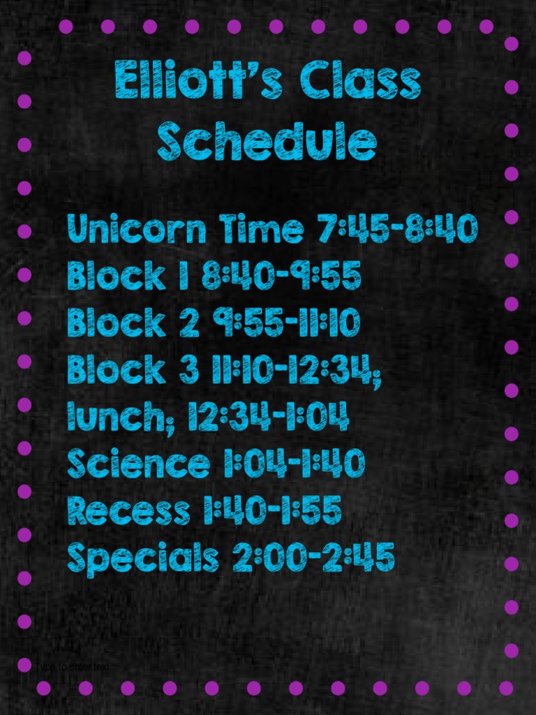 Elliotts Schedule | PDF